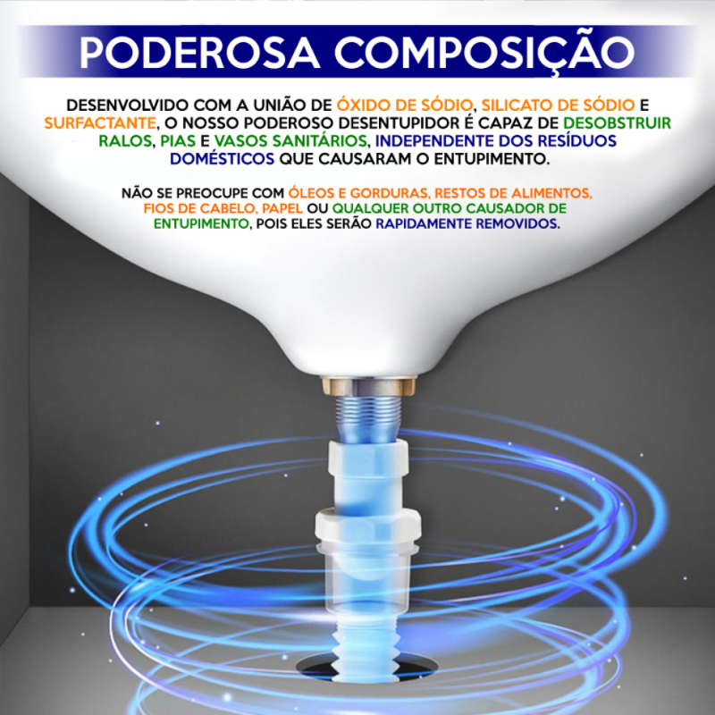 Poderoso Desentupidor de Pias e Ralos Wild Tornado | Casa Farfelle